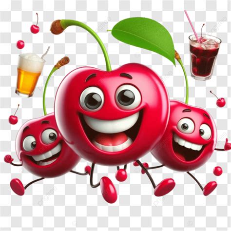 투명 배경에 3d Psd 귀여운 빨간 체리 만화 3d Psd 귀여운 빨간 체리 만화 투명한 배경에 버찌 Png 일러스트 및