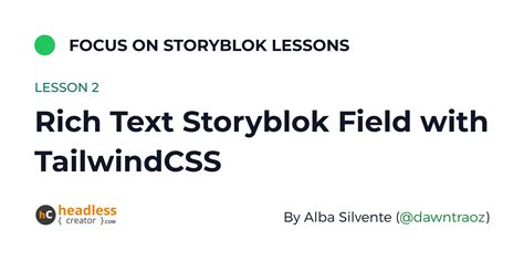 Rich Text Storyblok Field With TailwindCSS
