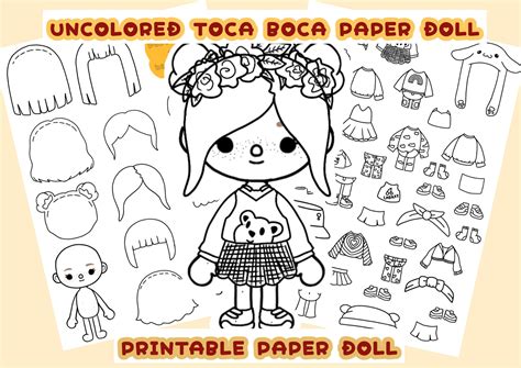 Printable Paper Doll Printable Toca Boca Clothes Coloring Pages