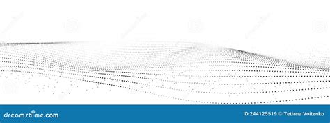 Wave Of Flowing Particles On A White Background Abstract Backdrop With