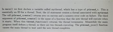Solved 2 Posix Threads Consider The Following Code Using The