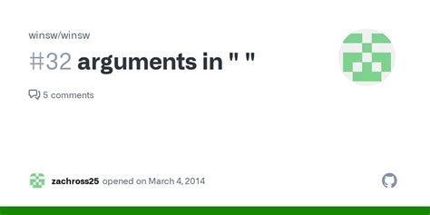 arguments in · issue 32 · winsw winsw · github