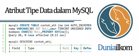 Tutorial Belajar MySQL Atribut Tipe Data Dalam MySQL Duniailkom