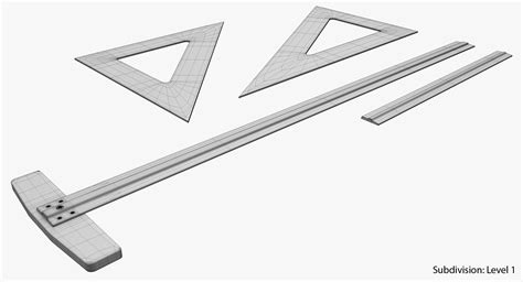 Drafting Tools Set 3d Model Turbosquid 1188848