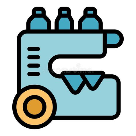 Textile Factory Machine With Three Bottles Icon Vector Outline Stock Vector Illustration Of