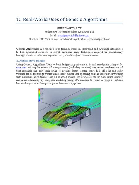 15 Contoh Aplikasi Genetic Algorithm Dalam Dunia Nyata Pdf Genetic