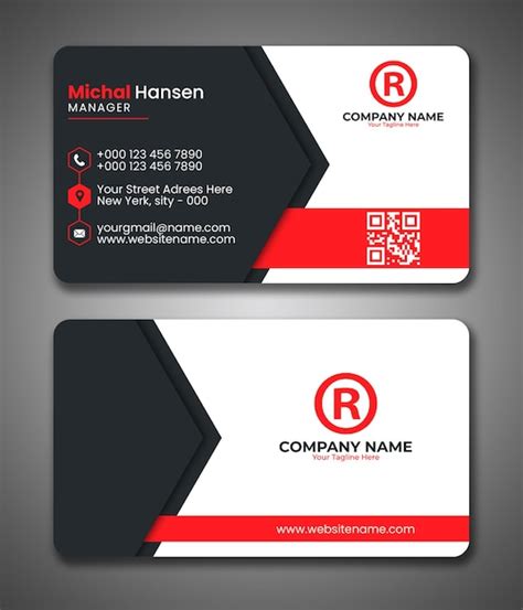 Premium Psd Creative Red Color Business Card Design Psd