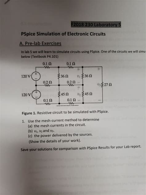 Solved 2018 230 Laboratory 5 PSpice Simulation Of Electronic Chegg Com