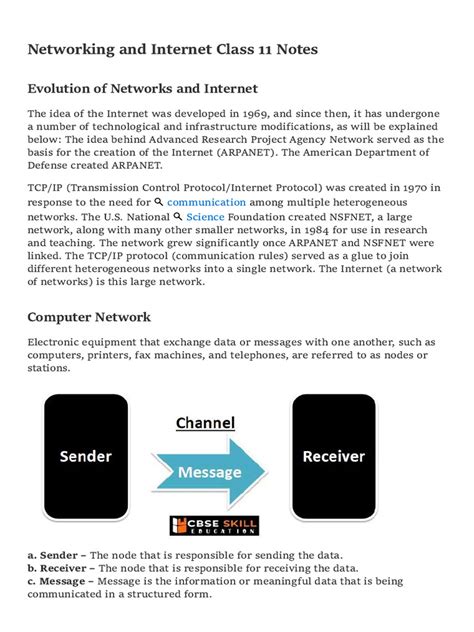 Networking And Internet Class 11 Notes Pdf Network Topology Computer Network