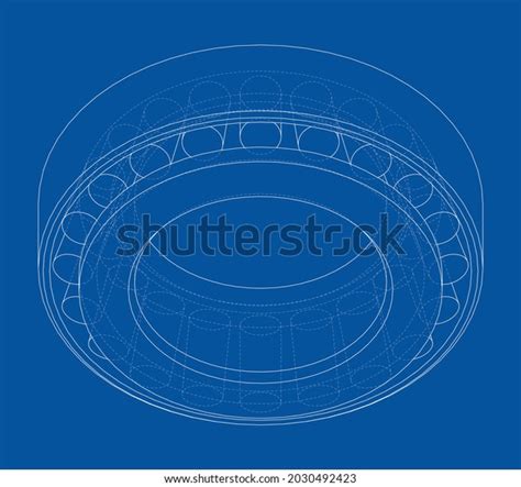 Roller Bearing Vector Rendering 3d Wireframe Stock Vector Royalty Free 2030492423 Shutterstock