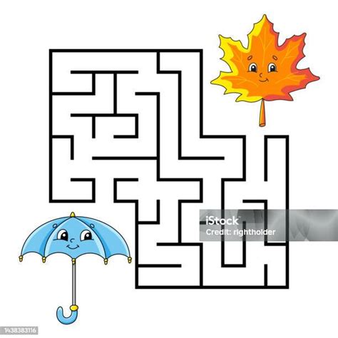 광장 미로 아이들을위한 게임 아이들을위한 퍼즐 미로 수수께끼 만화 캐릭터 흰색 배경에 격리 벡터 그림입니다 가을에 대한 스톡 벡터 아트 및 기타 이미지 Istock