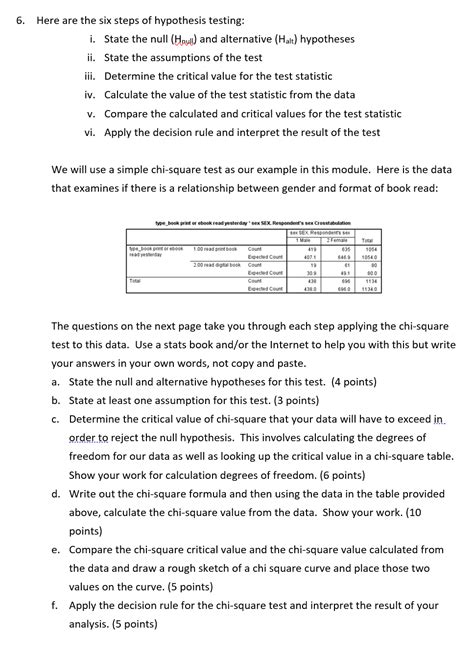 Solved 6 Here Are The Six Steps Of Hypothesis Testing I Chegg Com
