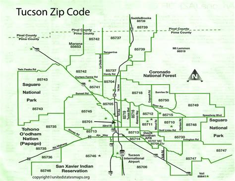 Printable Tucson Zip Code Map