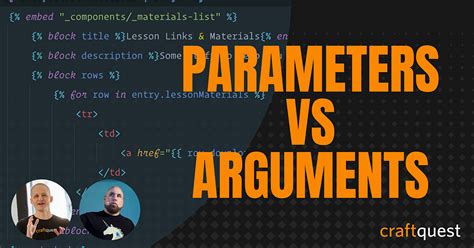 Parameters Vs Arguments Craftquest