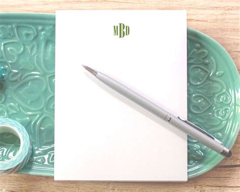 Personalized Notepad With Modern Monogram Small Notepad With Etsy