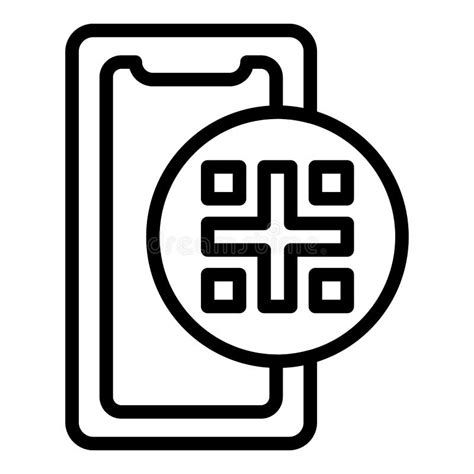 Phone Scanner Icon Outline Vector Qr Code Stock Vector Illustration