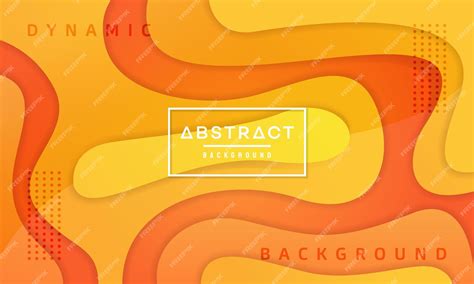 3d 스타일의 주황색 동적 질감 배경 디자인으로 기하학적 배경 유체 모양 구성 프리미엄 벡터