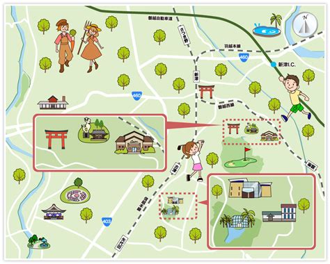 ホームメイトリサーチ新潟市秋葉区の観光マップレジャーマップ