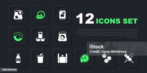 쿠키 또는 비스킷 세트 나무 막대기에 미트볼 커피 컵 시계 배달 도넛 물이 담긴 종이 유리잔 온라인 주문 음식 아이콘 벡터 개념에 대한 스톡 벡터 아트 및 기타 이미지