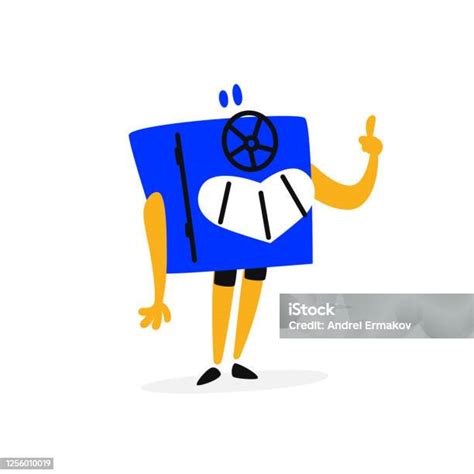 귀여운 만화 안전 캐릭터의 그림 회사를위한 마스코트 사이트의 아이콘입니다 이미지는 흰색 배경에서 격리됩니다 쾌활하고 장난 꾸러기 문자 긍정적인 역할 0명에 대한 스톡 벡터