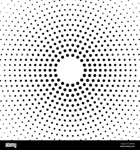 Halftone Dotted Background Circularly Distributed Halftone Effect Vector Pattern Circle Dots