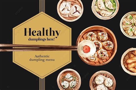 Dim Sum Frame Design With Dumpling Template Download On Pngtree