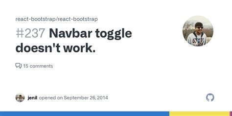 Navbar Toggle Doesnt Work · Issue 237 · React Bootstrapreact Bootstrap · Github
