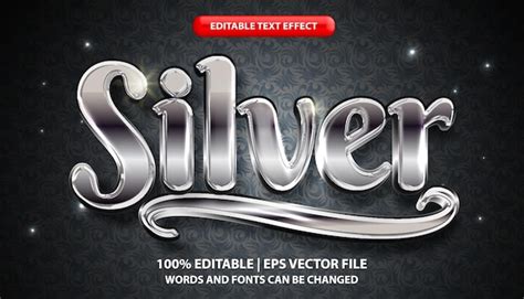 Premium Vector A Silver Text Effect With A Silver Background