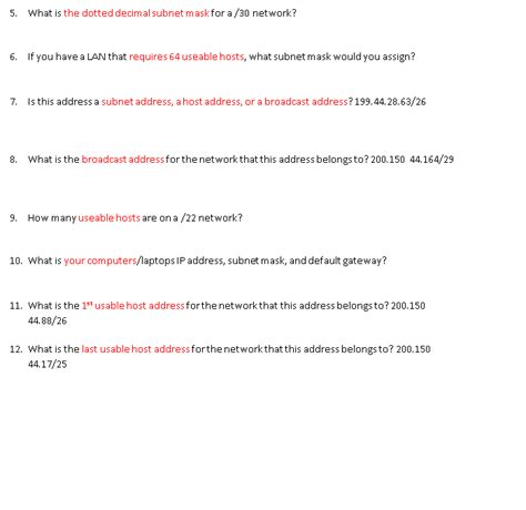 Solved 5 What Is The Dotted Decimal Subnet Mask For A30