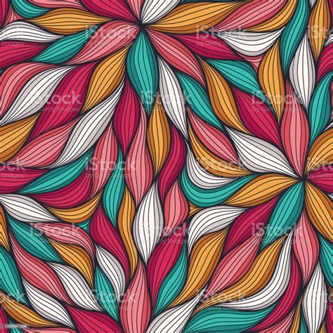 초록 물결 라인 완벽 한 패턴입니다 유기 꽃 벡터 일러스트입니다 밝은 배경 컬렉션을 완벽 하 게 기와 화려한 개체 그룹에 대한