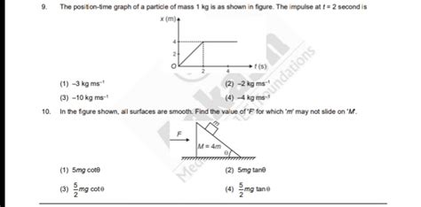 The Position Time Graph Of A Particle Of Mass 1 Kg Is As Shown In Figure