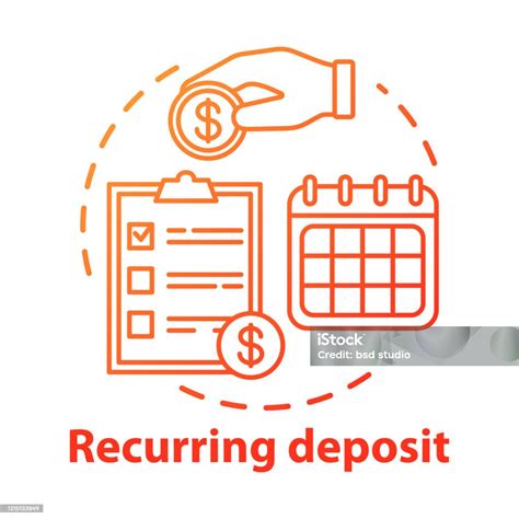 되풀이 입금 개념 아이콘입니다 저축 아이디어 얇은 라인 그림 투자 계좌 만들기 정기적 인 지불 시간 초과 은행 수수료 벡터 절연