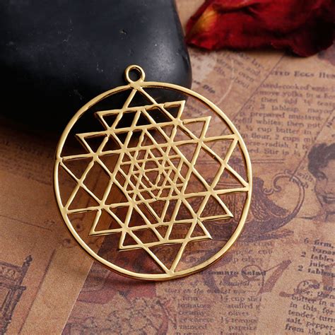 Sacred Sri Yantra Gold Pendant The Yoga Mandala Shop