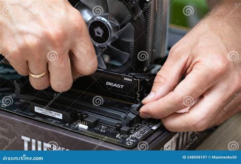 Installing Random Access Memory Into Pc Editorial Image