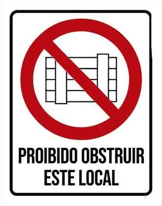 Kit 3 Placas De Sinalização Proibido Obstruir Este Local Sinalizo
