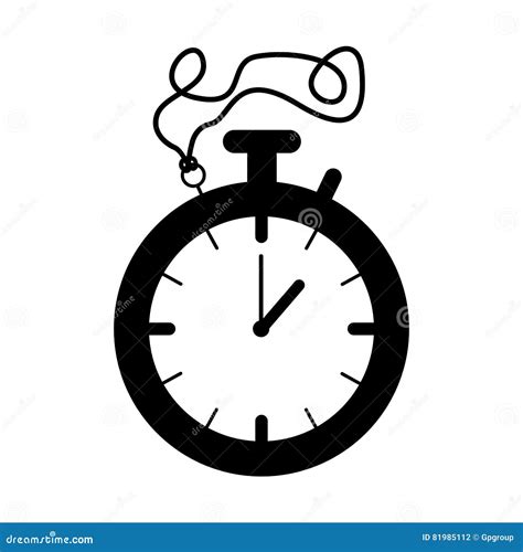 Silhouette Black Of Stopwatch Graphic Stock Illustration Illustration Of Holding Elapsed