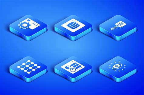 Set Artificial Intelligence Ai Neural Network Computer Api Interface Server Data And Binary Code