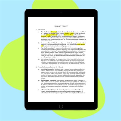 Privacy Policy Template