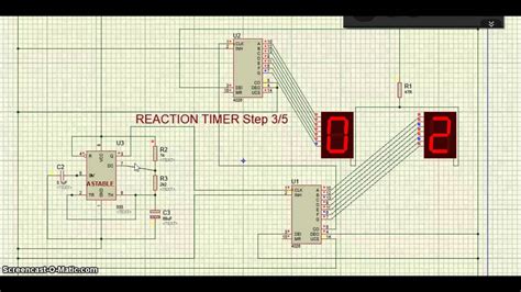 Proteus Ic 4026 Reaction Timer Circuit Youtube