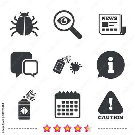 Bug Disinfection Signs Caution Attention Icon Stock Vector Adobe Stock