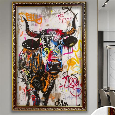 Spanish Bull Art Abstract Etsy
