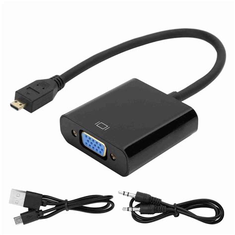 Micro Hdmi To Vga Video Converter Adapter 1080p For Raspberry Pi 4b