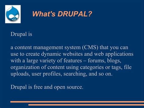 Some Info On Drupal Content Management System Ppt