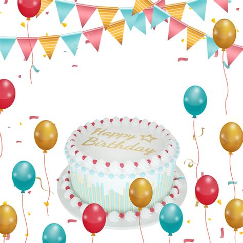 줄무늬 장식 다채로운 플래그와 풍선 3d 일러스트 생일 케이크 축하 줄무늬 장식 색깔 Png 일러스트 및 Psd 이미지 무료 다운로드 Pngtree