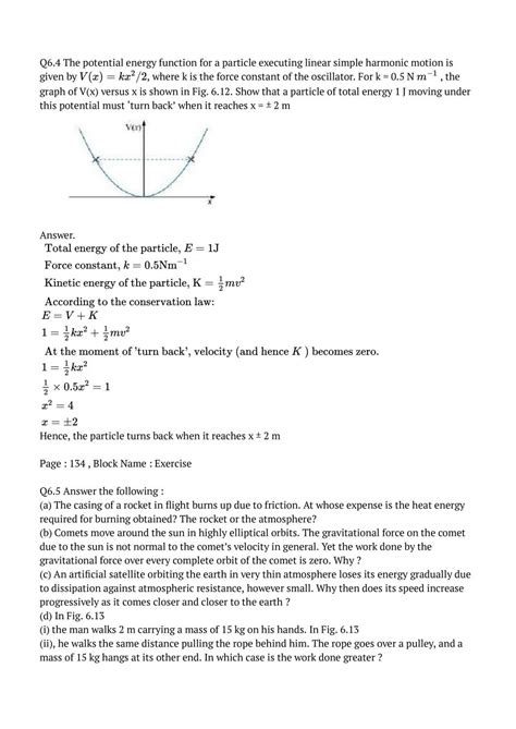 NCERT Solutions For Class Physics Chapter Work Energy And Power