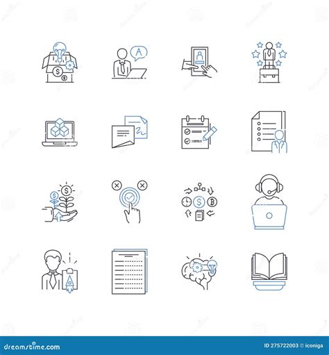 Sales Performance Linear Icons Set Quotas Metrics Conversions Targets Pipeline Revenue