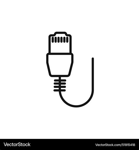 Ethernet Cable Plug Icon Set Collection For Web Vector Image