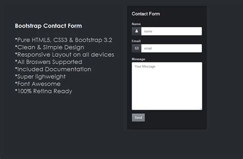 Free Bootstrap Contact Form On Behance