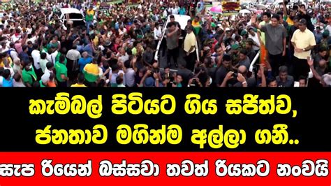 කැම්බල් පිටියට ගිය සජිත්ව ජනතාව මගින්ම අල්ලා ගනී සැප රියෙන් බස්සවා තවත් රියකට නංවයි Youtube