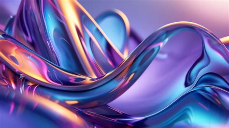 An Abstract Background Of Flowing Iridescent 3d Shapes Premium Ai Generated Image